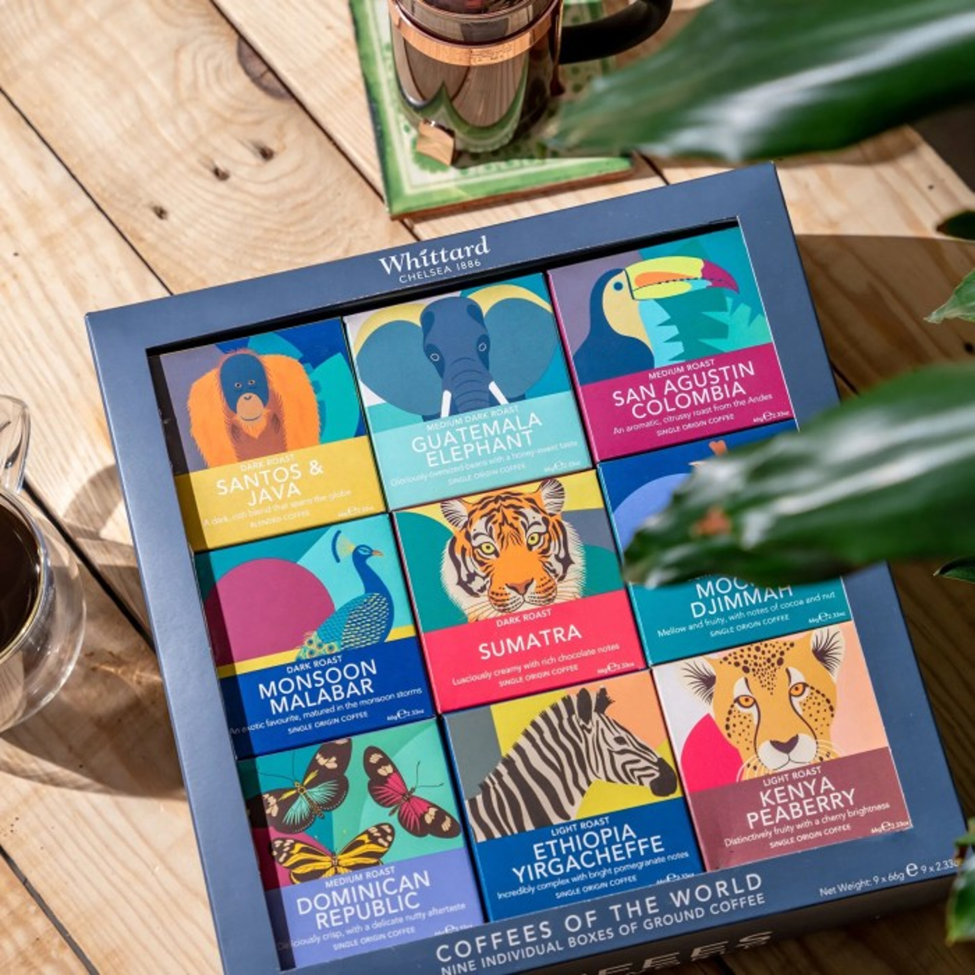 Köp Whittard Coffee of the world Gift Set Malet kaffe 9x45g | Bonmed